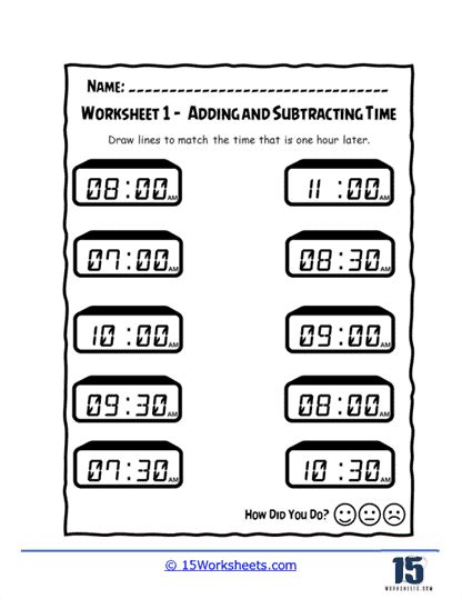 Time Worksheets Adding And Subtracting Telling Time Adding Subtracting