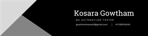 Kosara Gowtham Qa Automation Tester Selenium Testng Java Maven Api Testing Playwright