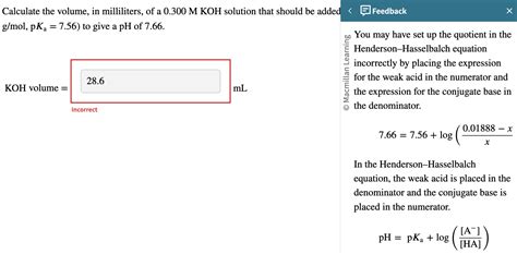 Calculate The Volume In Milliliters Of A MKOH Chegg