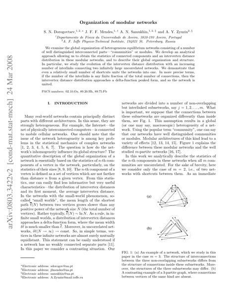 PDF Organization Of Modular Networks