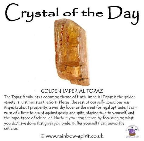 Crystal Of The Day Golden Imperial Topaz Crystals Healing Properties