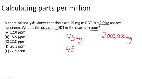 Chemistry How To Calculate Ppm Cyberdad