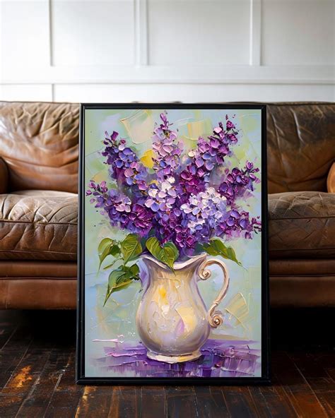 Rustic Purple Lilacs Cottagecore Wall Art Rustic Country Decor