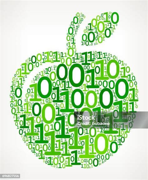 Apple Binary Code Zero One Vector Illustration Stock Illustration