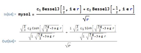 differential equations simplifying an ode in bessel notation