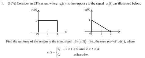 solved 10 ﻿consider an lti system where y1 t ﻿is the