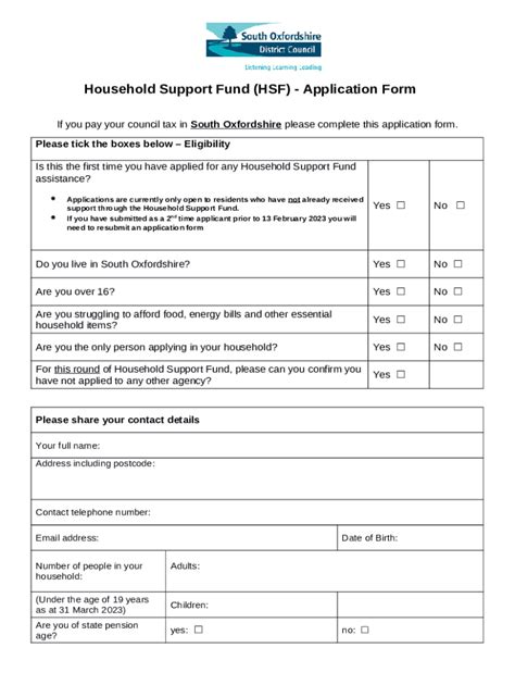 Household Support Fund Hsf Application Doc Template Pdffiller