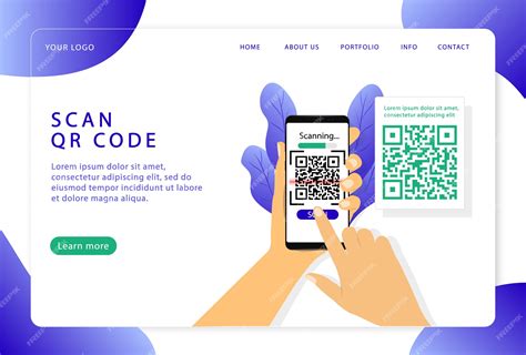 premium vector scan qr code verification landing page modern web