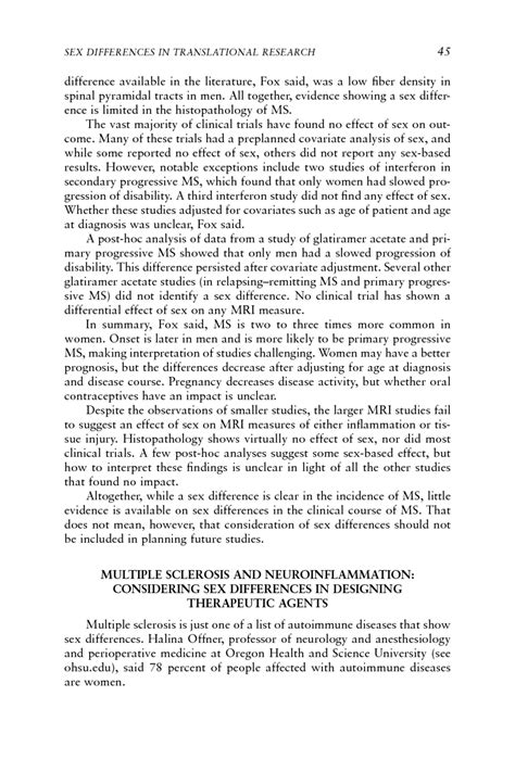 Reading Sex Differences And Implications For Translational