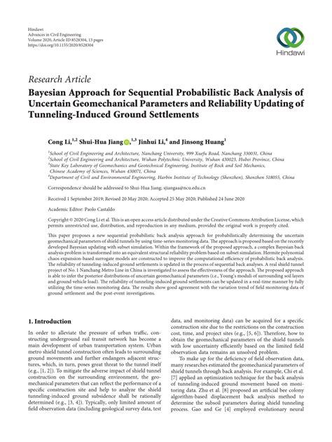 Pdf Bayesian Approach For Sequential Probabilistic Back Analysis Of