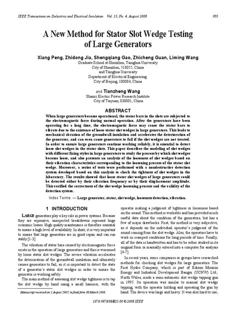 Stator End Winding Vibration And Temperature Rise Monitoring Pdf