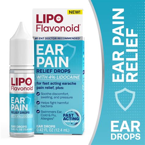 Lipo Flavonoid Ear Pain Drops With 4 Lidocaine Fast Acting Relief For