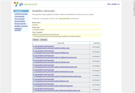 Github Cornernotegii Modeldoc Generator Extends Gii Allowing An Update To Existing Models