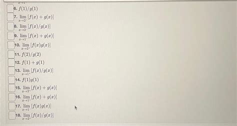 solved evaluating limits using the limit laws the graphs