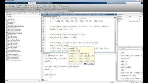 Matlab Tutorial Lesson 06a Logical Statements Youtube