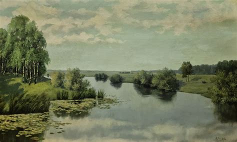 Купить Пейзаж с рекой Мамонтов Михаил Анатольевич в Artglobe