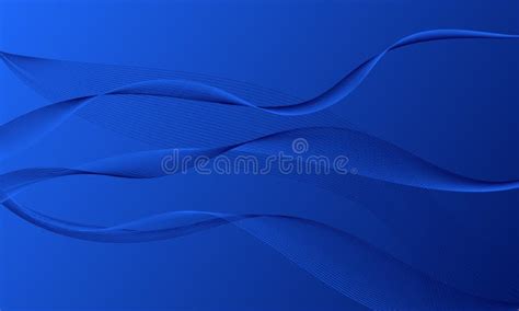 Blue Smooth Lines Wave Curves On Soft Gradient Abstract Background