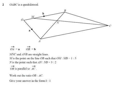 Vectors Harder Gcse Practice Questions For Edexcel 1ma1 Syllabus