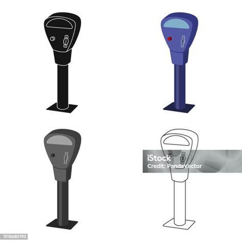 주차 미터 흰색 배경에 고립 된 만화 스타일에서 아이콘 주차장 영역 기호 스톡 벡터 일러스트 레이 션 웹 개념과 주제에 대한 스톡 벡터 아트 및 기타 이미지 Istock