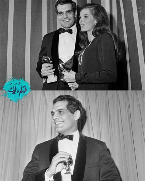 Filmlak الممثل المصري العالمي عمر الشريف أثناء استلامه جائزة جولدن غلوب عن دوره الأيقوني في
