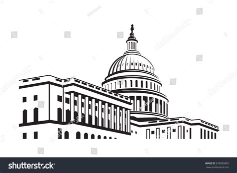 United States Capitol Building Icon Washington Stock Vector Royalty