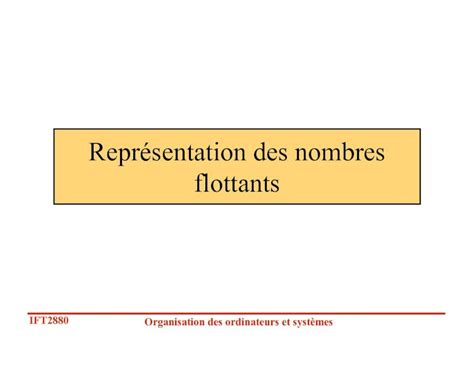 PDF Représentation des nombres flottants DOKUMEN TIPS