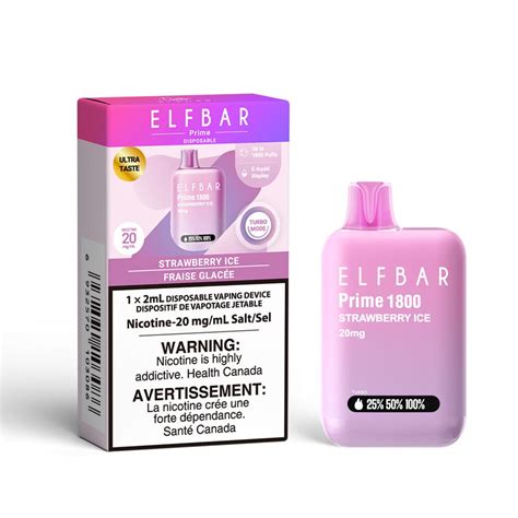 Elf Bar Prime 1800 Strawberry Ice 1800 Puffs Icy Fruit Disposable