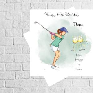 Personalised Birthday Card For A Female Golfer Any Age Golf Etsy