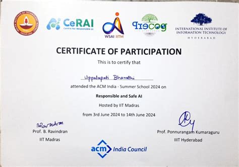 Completed Responsible Ai Certification At Iit Madras Bharathi