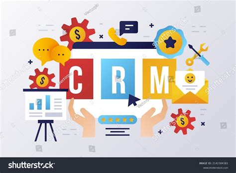 Gradient Crm Illustration Vector Illustration Stock Vector Royalty Free 2142384381 Shutterstock