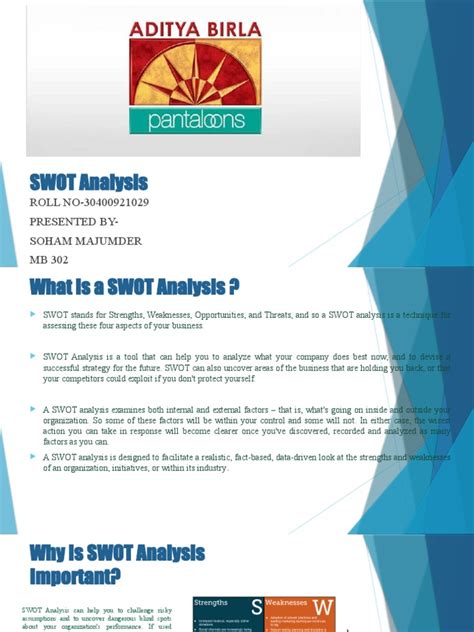 Swot Analysis Roll No 30400921029 Presented By Soham Majumder Mb 302