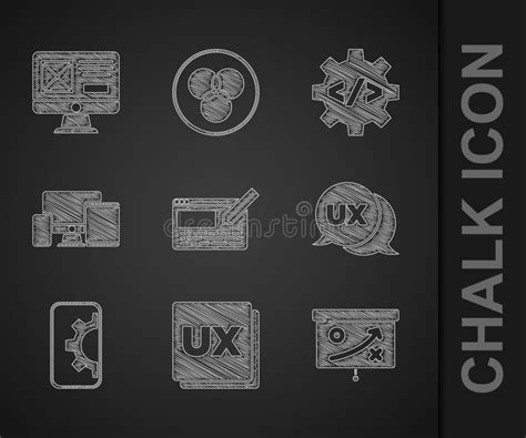 Set Ui Or Ux Design Planning Strategy Concept Web Development Monitor Mobile Tablet Front