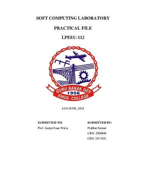 Soft Experiment 1 5 Practical File Of Soft Computing Using Matlab Soft Computing Laboratory
