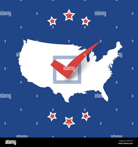 Usa Voting Design Concept With Tick On A Us Map Stock Vector Image
