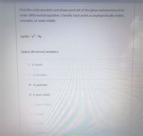 Solved Find The Critical Points And Phase Portrait Of The Chegg