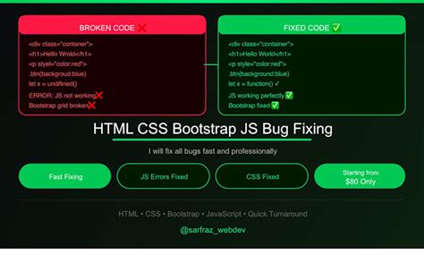Fehler In Deiner Html Css Bootstrap Und Javascript Website Beheben