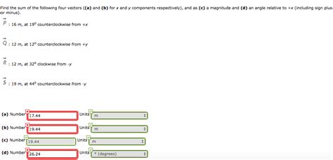 Solved Find The Sum Of The Following Four Vectors A And Chegg