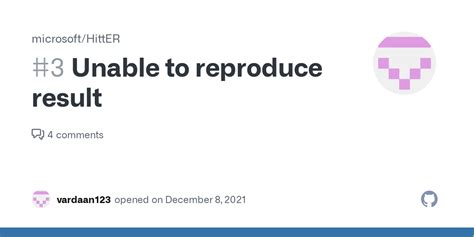 Unable To Reproduce Result · Issue 3 · Microsoft Hitter · Github