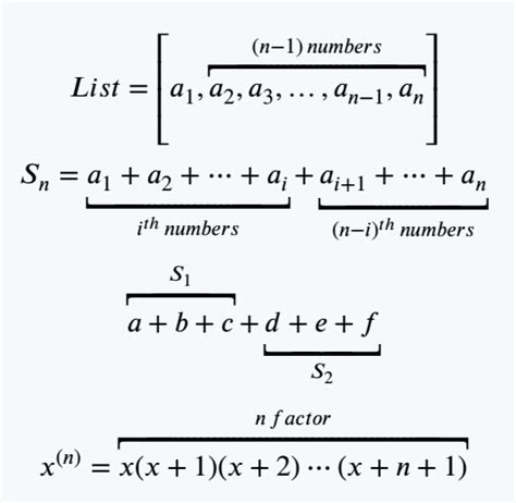 How To Represent Underbracket And Overbracket In LaTeX