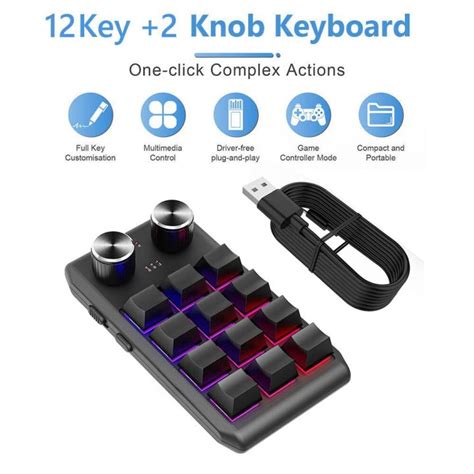 Usb Custom Keyboard Macro 3412 Key 12 Knob Programming Rgb Bluetooth
