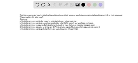 Solved Restriction Enzymes Recognize And Cut Dna At Restriction Enzyme