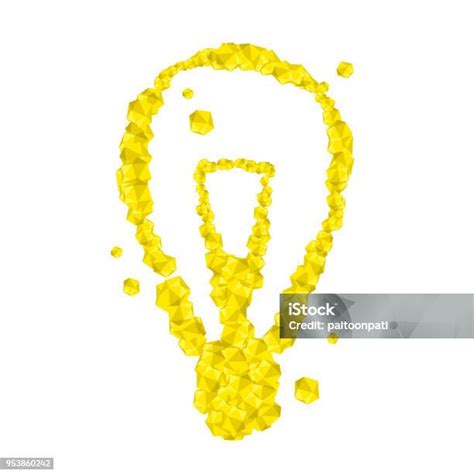 백열 전구 기호 크리스탈 다이아몬드 3d 가상 세트 그림 보석 컨셉 디자인 옐로우 컬러 흰색 배경 벡터 Eps 10에 고립 0명에 대한 스톡 벡터 아트 및 기타 이미지