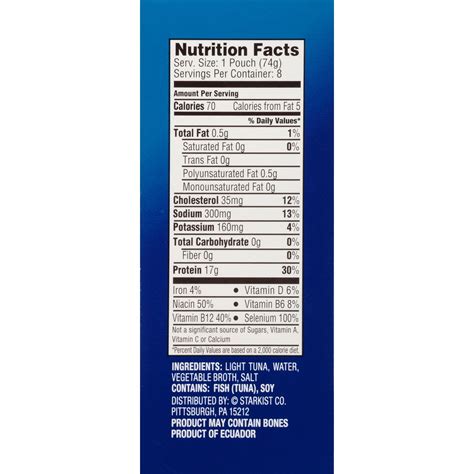 Starkist Canned Tuna Nutrition Facts Besto Blog