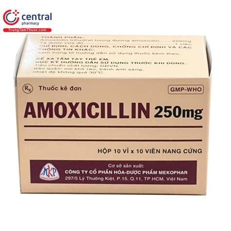 [chÍnh HÃng] Thuốc Kháng Sinh Amoxicillin 250mg Mekophar