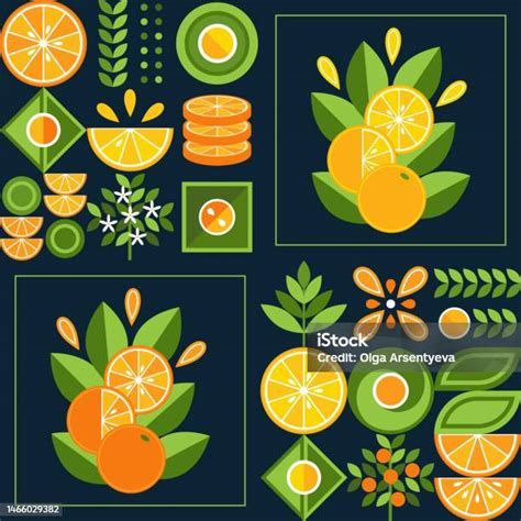 감귤류 레몬 오렌지가 있는 매끄러운 배경은 단순한 기하학적 스타일입니다 추상적 인 모양 브랜딩 식품 패키지 장식 표지 디자인