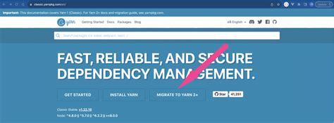 Website Bug Migrate To Yarn 2 Button On Top Of Classic Website Goes To 404 · Issue 5693