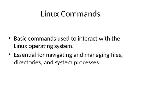 Linux Commands Presentation Topic Discrete Structureppt