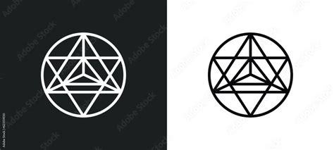 Metatron Cube Icon Isolated In White And Black Colors Metatron Cube