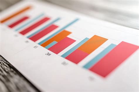 Colorful Bar Chart Representing Data Analysis On Paper Business Graph Financial Chart Statistics