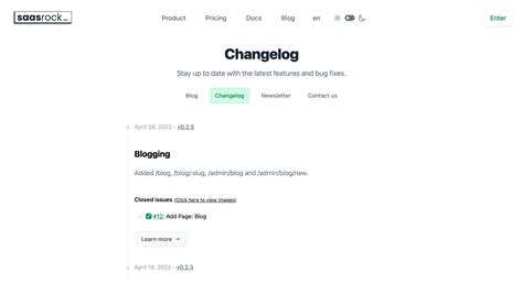 Marketing Pages Saasrock Documentation